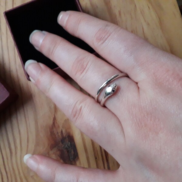 Snake Thumb Ring, Snake Ring, Silver Snake Ring, Adjustable Snake Ring ...