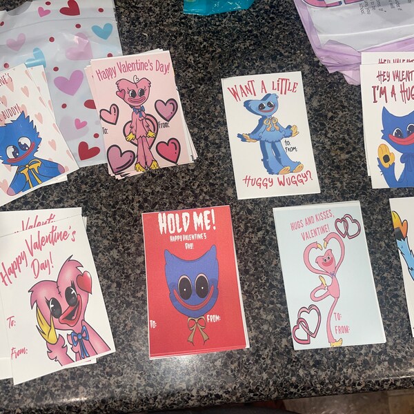 Huggy Wuggy Valentines, Cute Huggy Vday Cards, Roblox Vday Cards, Huggy ...
