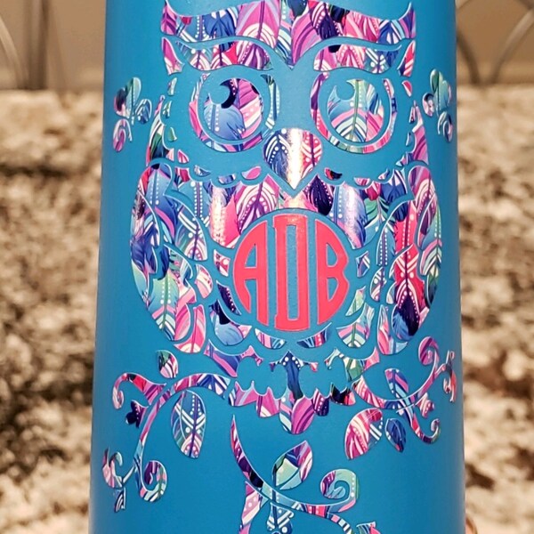 Owl Monogram Vinyl Decal Sticker Die Cut Custom Car Window Laptop ...