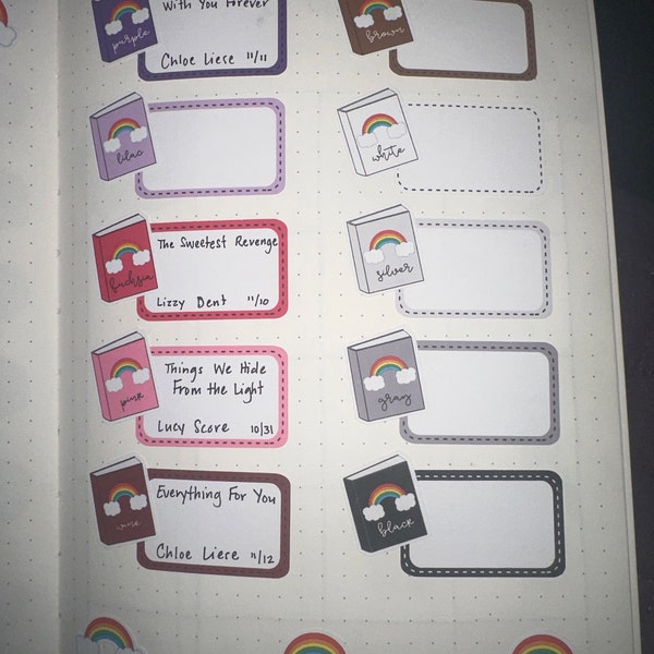 Read the Rainbow - Reading Challenge Planner Stickers - Reading Planner ...