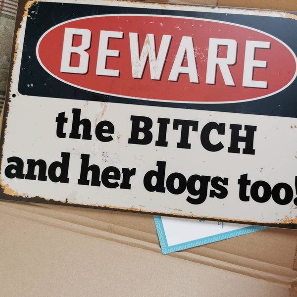 Vintage Beware Sign, Retro Warning Decor (custom Text Available) - Etsy