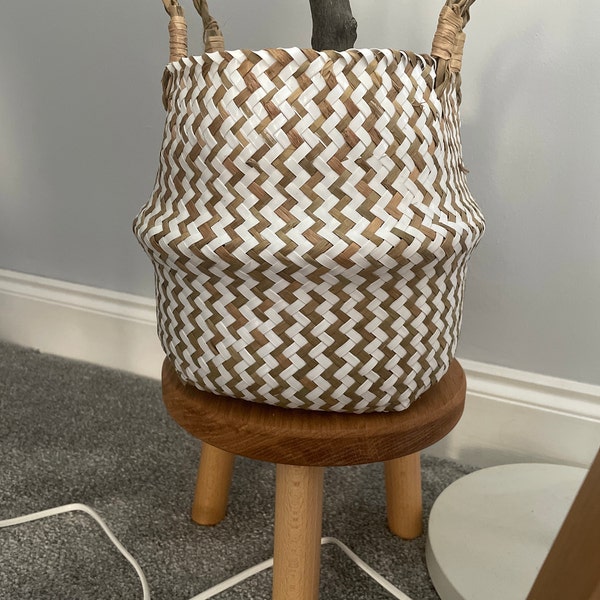 Rectangular Plant Stool, Farmhouse Stand, 4 Leg Wooden Stool, Small ...