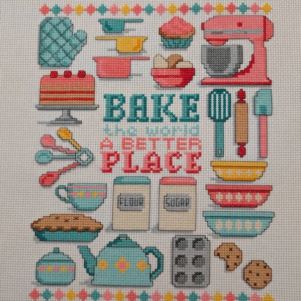 Modern Cross Stitch - Baking Cross Stitch Pattern by Tiny Modernist - Etsy