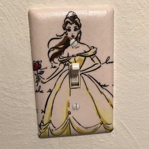 Disney Princess Light Switch Cover Outlet Cover Belle Cinderella Snow ...
