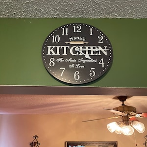 Personalized Kitchen Wall Clock Gray Kitchen Clock - Etsy