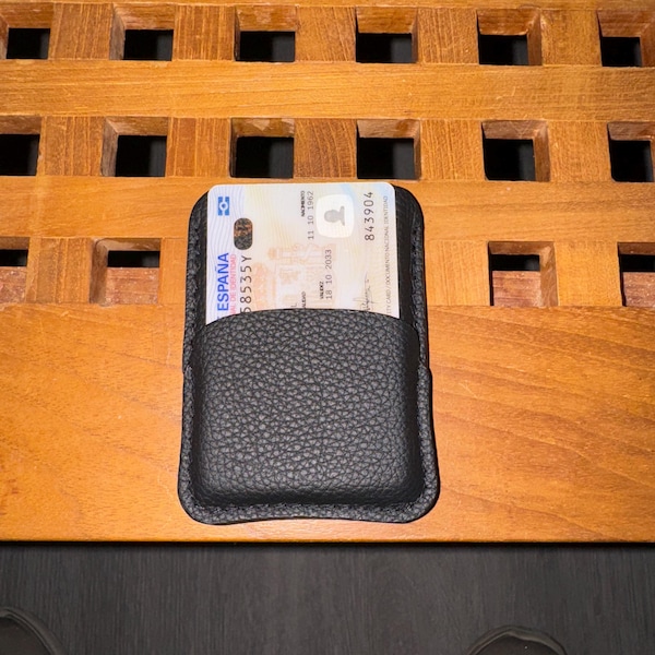 Mini Brown Slide Wallet- Slide Wallet Leather Card Holder Slim Wallet ...