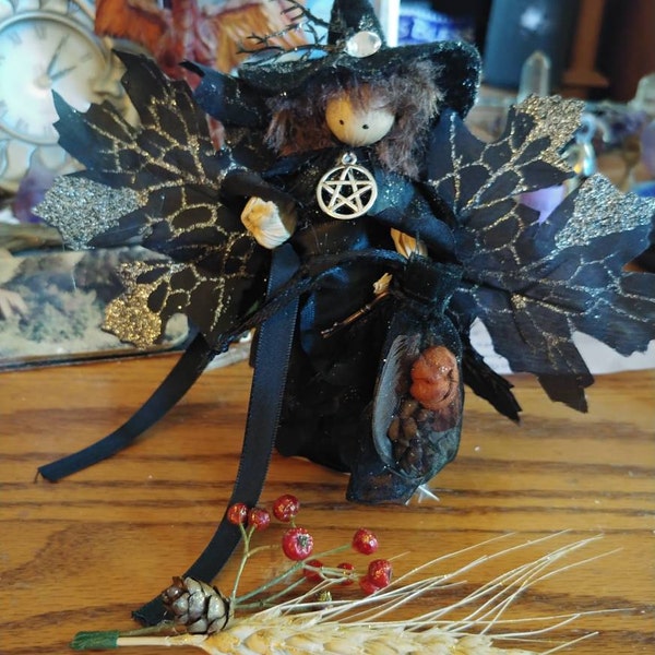Kitchen Flying Corn Doll Witch, Witchy Decorations,altar Pentagram ...