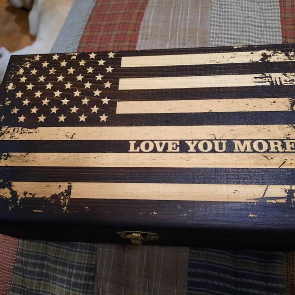 Personalized Engraved USA Flag Box, Independence Day Gift, 4th of July ...