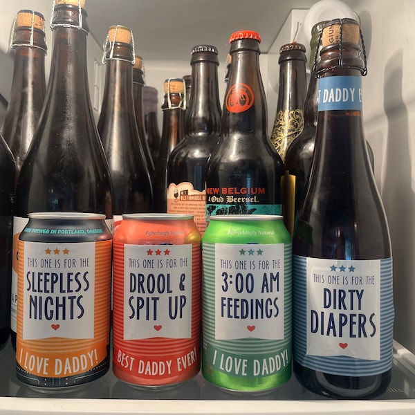 First Time Dad Beer Labels Fathers Day Gift for Daddy to Be New Dad ...