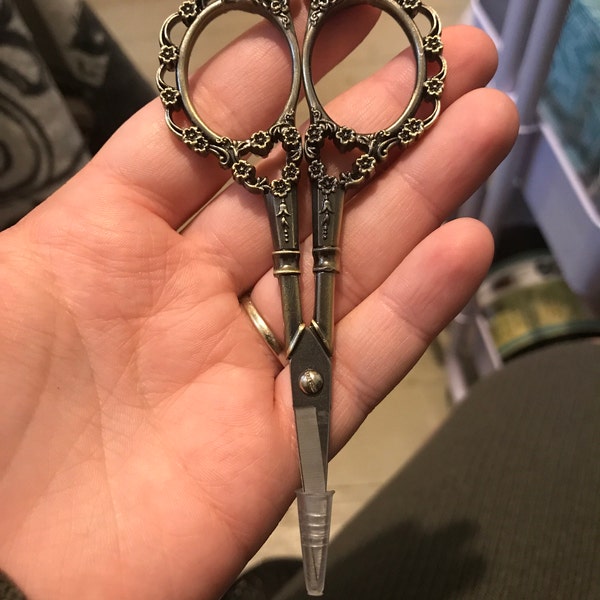 Floral Embroidery Scissors - Small Flower Scissors- Rose Gold Shears ...