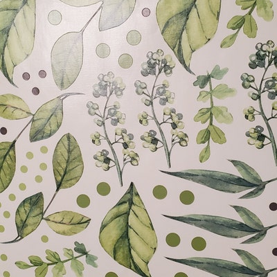 Fabric Leaves Decals Botanical Print Green Leaf Wall Decal - Etsy