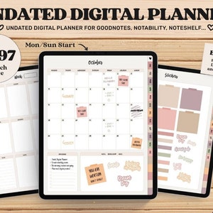 Undated Goodnotes Planner, Monthly Digital Planner, Goodnotes Template ...