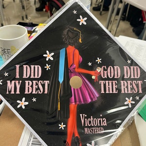 I Did My Best God Did the Rest, Custom Cap Decoration for Graduation ...