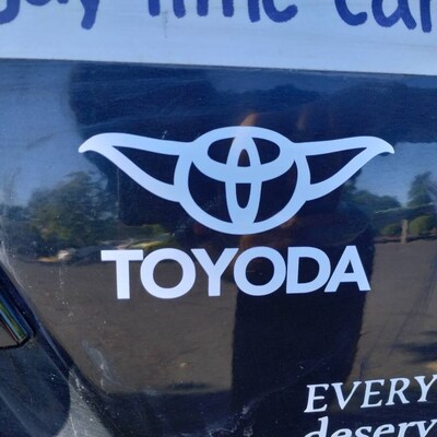 Yoda Toyoda Toyota Vinyl Decal for Car, Laptops, Any Smooth Surface ...