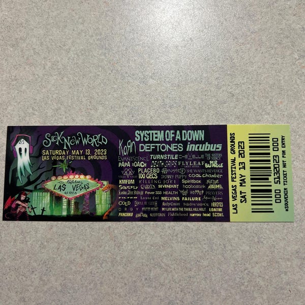 Sick New World 2024 Souvenir Ticket - Etsy
