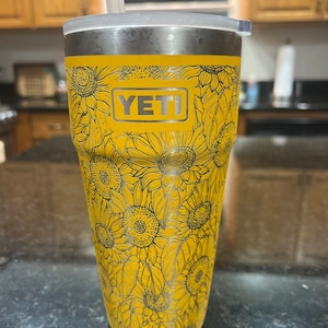 Yeti 30oz Alpine Yellow Sunflower Laser Engraved 360 Degree - Etsy
