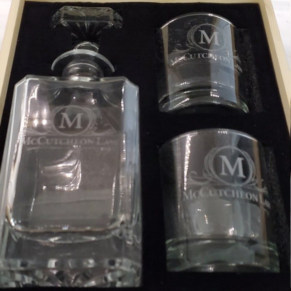 Personalized Whiskey Decanter, Engraved Decanter Set, Monogrammed ...