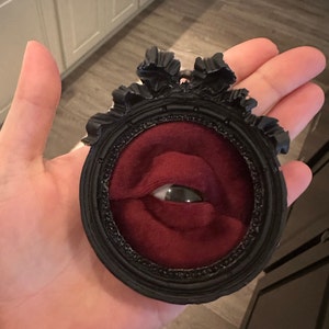 Monster Eye in Mini Ornate Frame Quirky Spooky Eclectic Handmade Wall ...