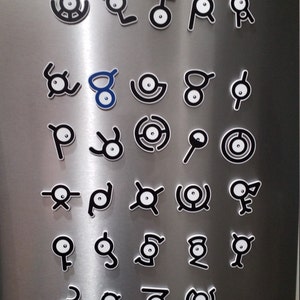 Pokémon Unown Fridge Magnets Complete Set 28 Plus Bonus Shiny - Etsy