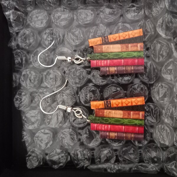 Miniature Book Earrings, Book Spines Earrings, Classic Novel Earrings ...