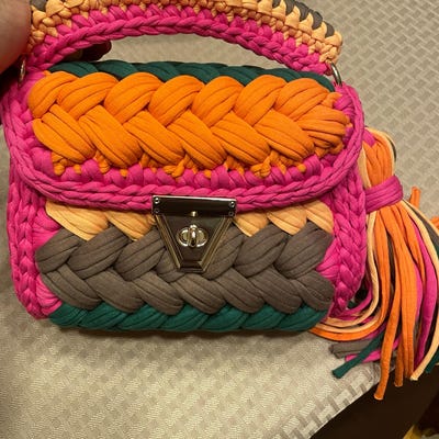 Multi Color Bag/hand Woven Bag/crochet Bag/knitted Bag/colorful Bag ...