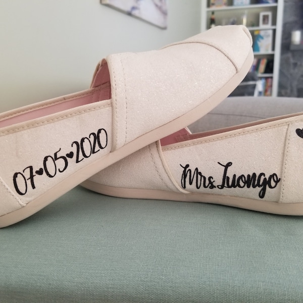 Wedding Iron on Decals for Canvas or Leather Shoes. Customize W ...