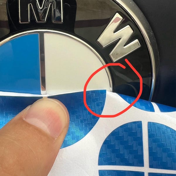 Black Carbon Fiber BMW Emblem Sticker Overlay Decal Vinyl Logo Badge ...