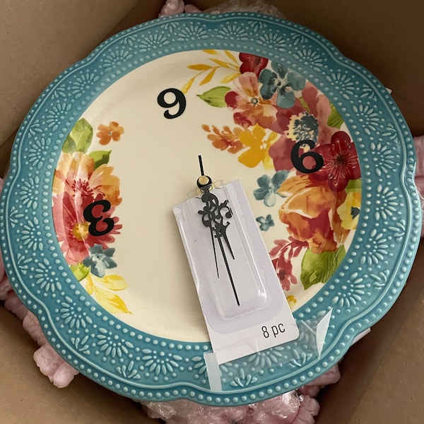 Upcycled Pioneer Woman Kitchen Plate Clock, WILLOW Stoneware Dish Wall ...