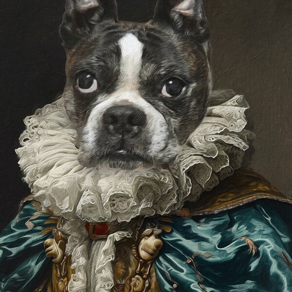Custom Pet Portrait Painting Canvas, Renaissance Dog Portrait From ...
