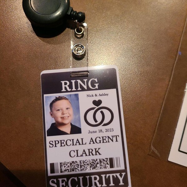 Ring Security ID Badge With Badge Reel - Wedding Ring Bearer ...