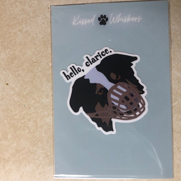 Hello Clarice Muzzled Dog Veterinary Technician Sticker Funny Vet Med ...