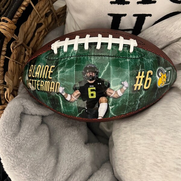 Custom Photo Football | Playmaker Design | Great for Senior Night ...