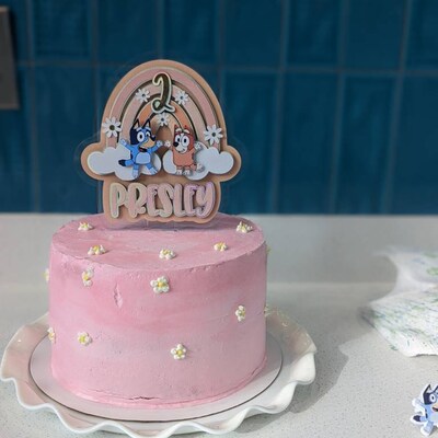 BLUEY CAKE TOPPER Bluey Themed Birthday for Her Girls Birthday Party ...