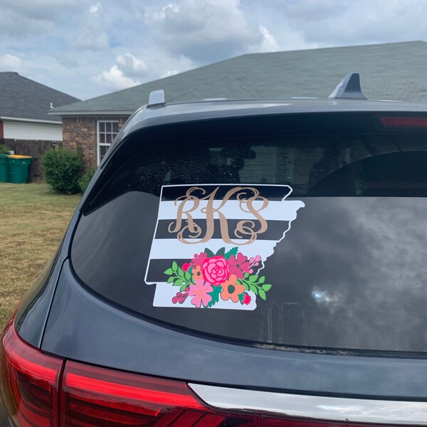 THE ORIGINAL Personalized Floral State Decal | Floral Decal | Floral ...