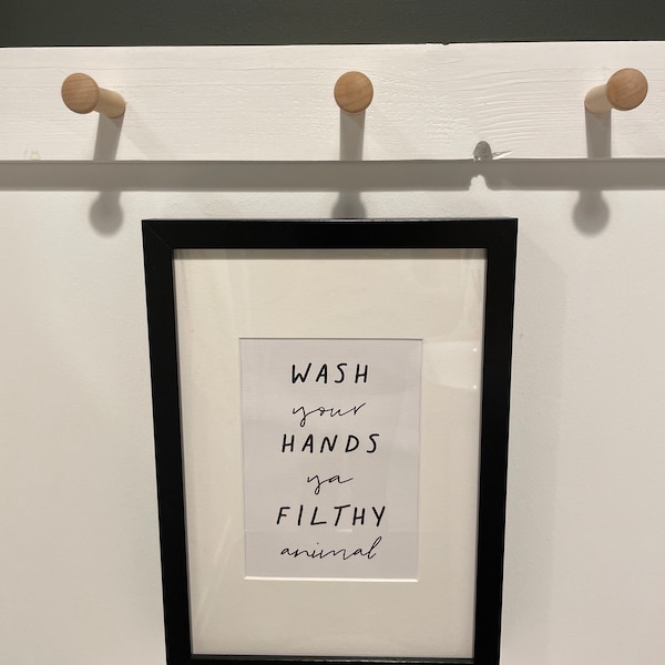 Wash Your Hands Ya Filthy Animal // You Filthy Animal // Bathroom Print ...