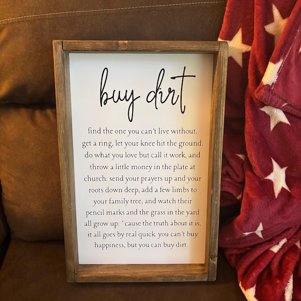 Buy Dirt Framed Sign | Country Song Lyrics | Farmhouse Decor | Wall ...