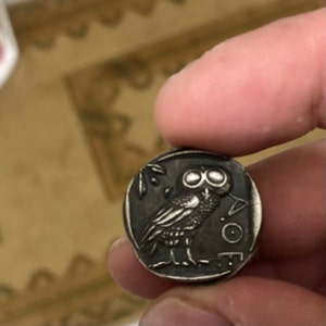 Ancient Greek Silver Athenian Tetradrachm Coin 450BC. Owl of Athena ...
