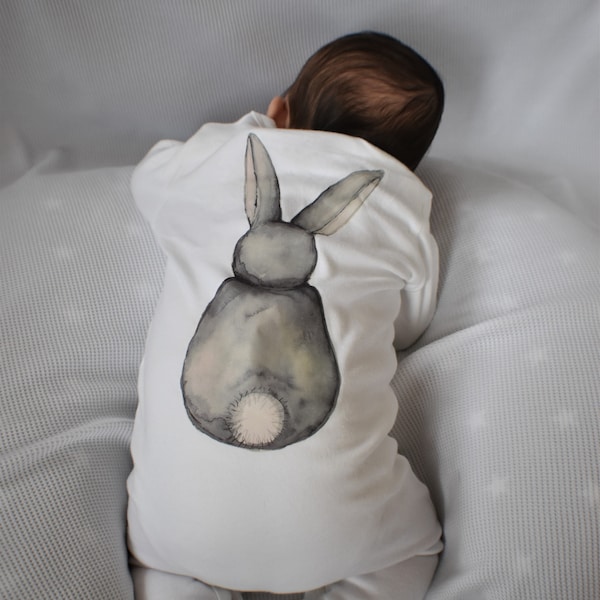Bunny Sleepsuit - Unisex Baby Clothes - Baby Shower Gift - Bunny Baby ...