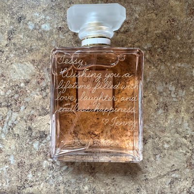 Floral Engraved Perfume Bottle, Personalized Perfume With Flowers ...