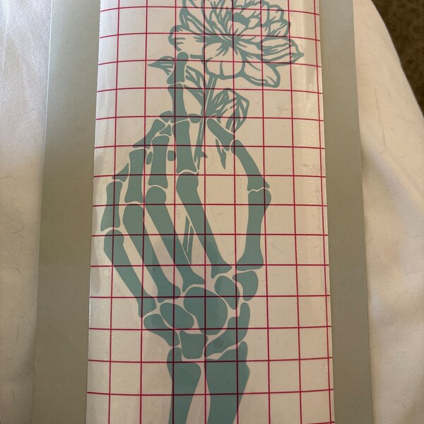 Flower Car Decal | Skeleton Hand Decal | Skeleton Flower Decal - Etsy