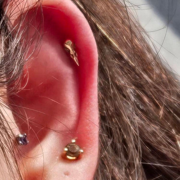 Super Tiny Cute Moon Threadless Flat Back Nose Stud, 20,18,16ga, 5-10mm ...