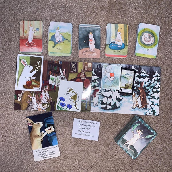 The Rabbit Tarot Deluxe Version Animal Art Card Deck From Original Art ...