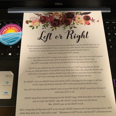 Left or Right Bridal Game, Bridal Shower Prize, Pass the Prize Game ...