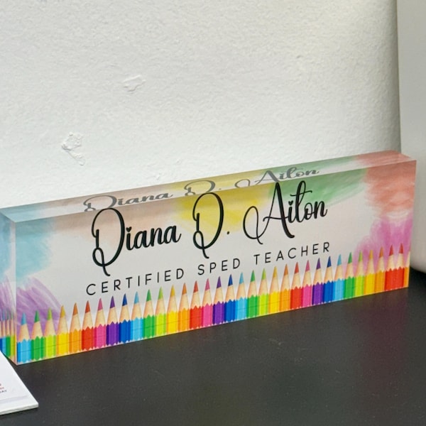 Personalized Teacher Desk Name Plate, Teacher Appreciation Gift ...