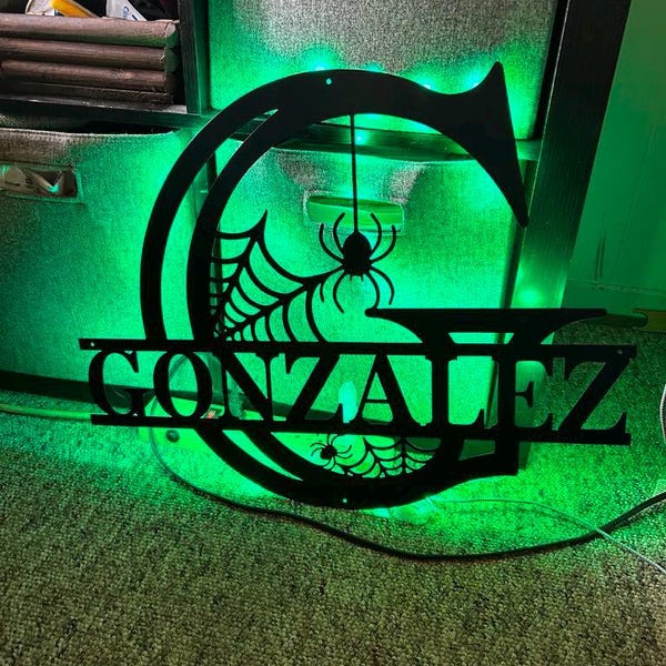 Custom Cactus Desert Mountain Metal Wall Art LED Light Personalized ...