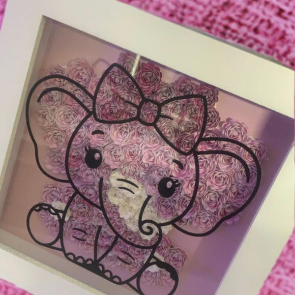 Baby Elephant Girl SVG Cute Sitting Elephant Outline Cut File for ...