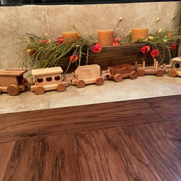 Custom Handmade Wooden Train Set - Etsy
