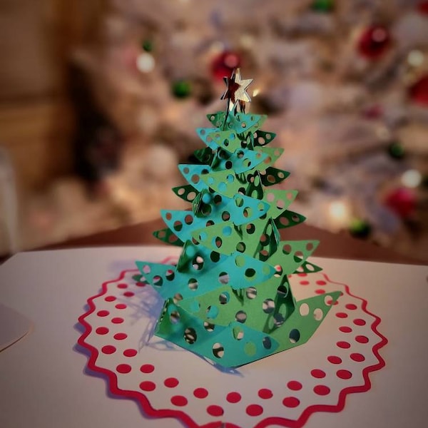 DIY Pop-up Christmas Tree Card Template SVG and PDF Files for Instant ...
