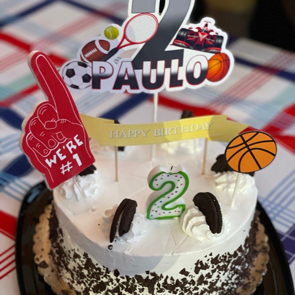 Sports Cake Topper, Sports Theme Birthday - Etsy