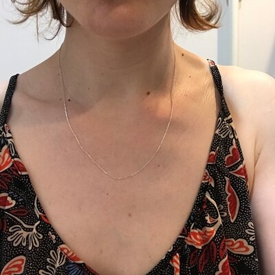 20 Inches of 925 Sterling Silver Fine Cable Chain Necklace , 1x1.5 Mm ...